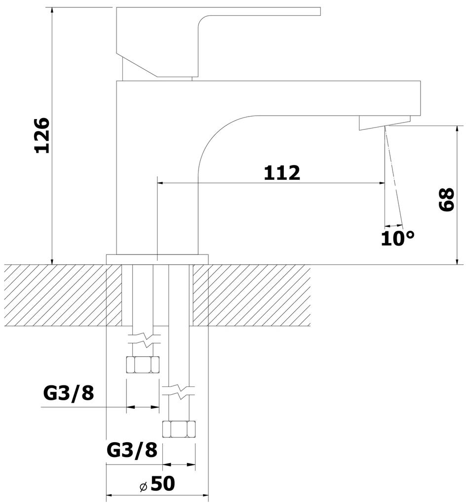 Bruckner, SIEGER stojánková umyvadlová baterie bez výpusti, výška 126mm, chrom, 914.001.1