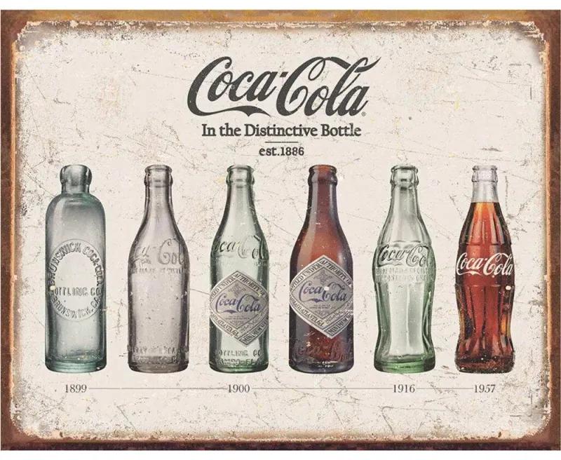 Plechová cedule Coca Cola  - Bottle Evolution 40 cm x 32 cm