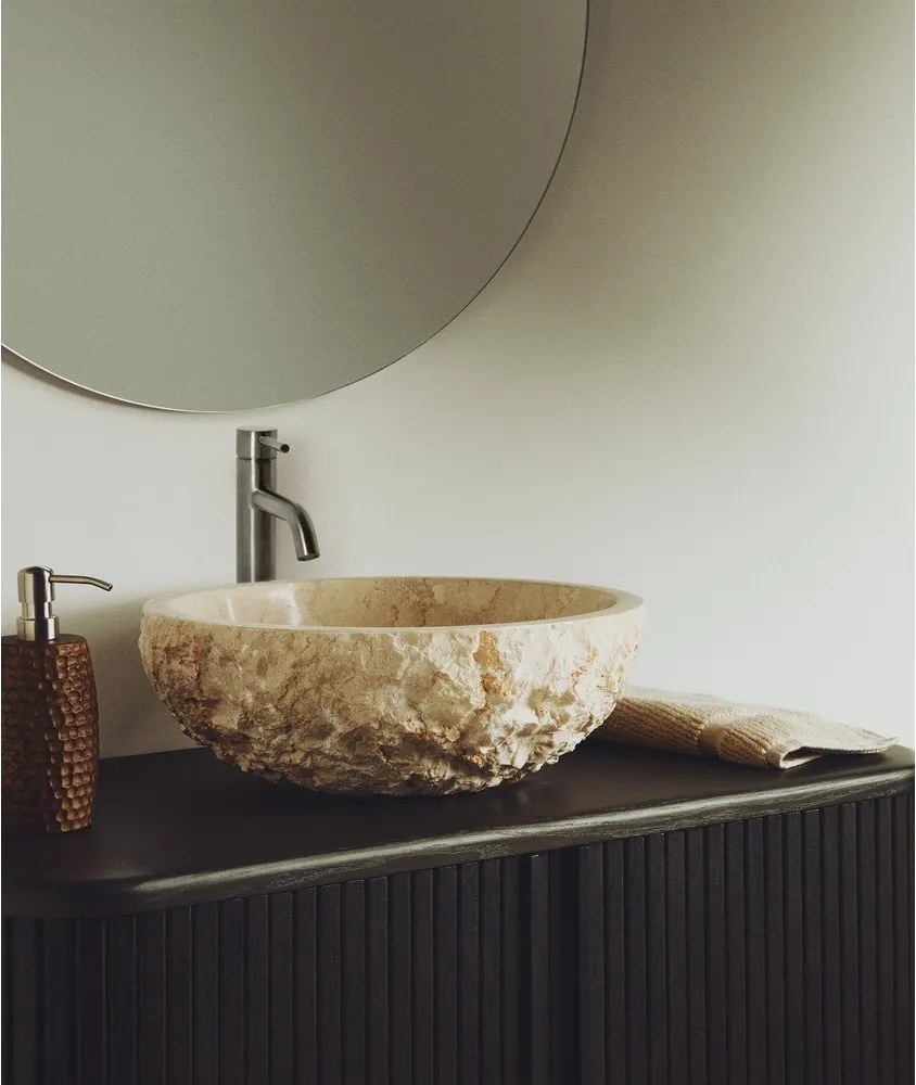 Béžové kamenné kulaté umyvadlo ø 40 cm Orvane – Kave Home
