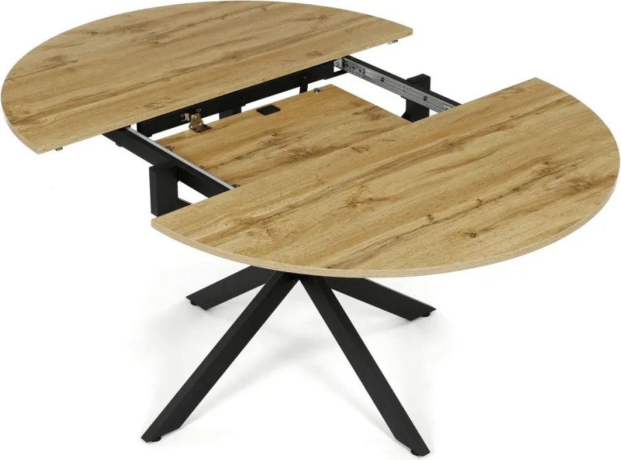 Jídelní stůl rozkládací 120-160x120 cm DT-I1120 OAK, melamin, dub – Barva (vyberte): hnědá béžová