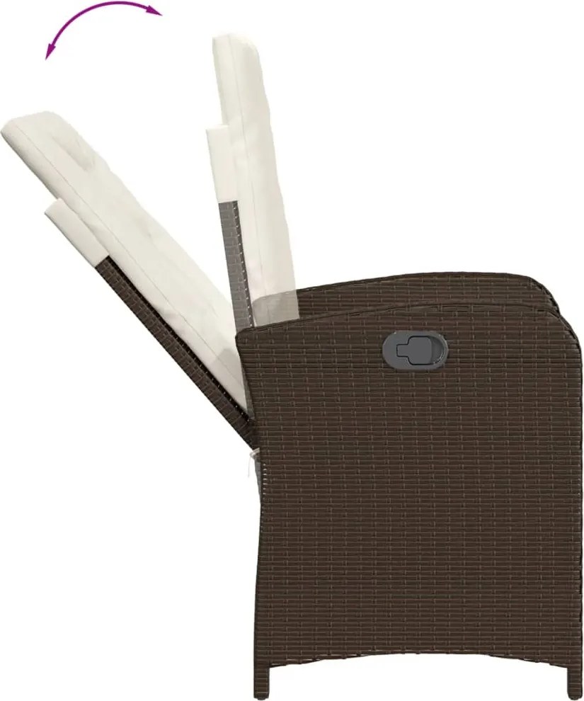 9dílný zahradní jídelní set s poduškami hnědý polyratan 3212349