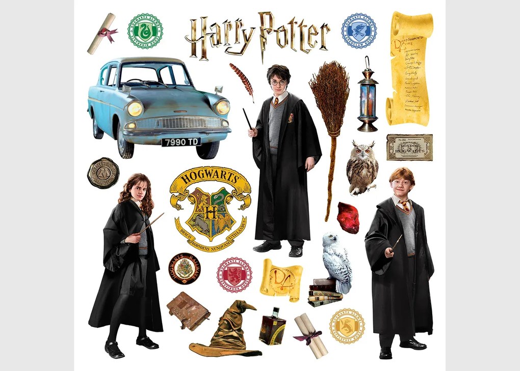 Dětská samolepka na zeď Harry Potter Trio Kouzelníků | 30 x 30 cm | DDKS3939