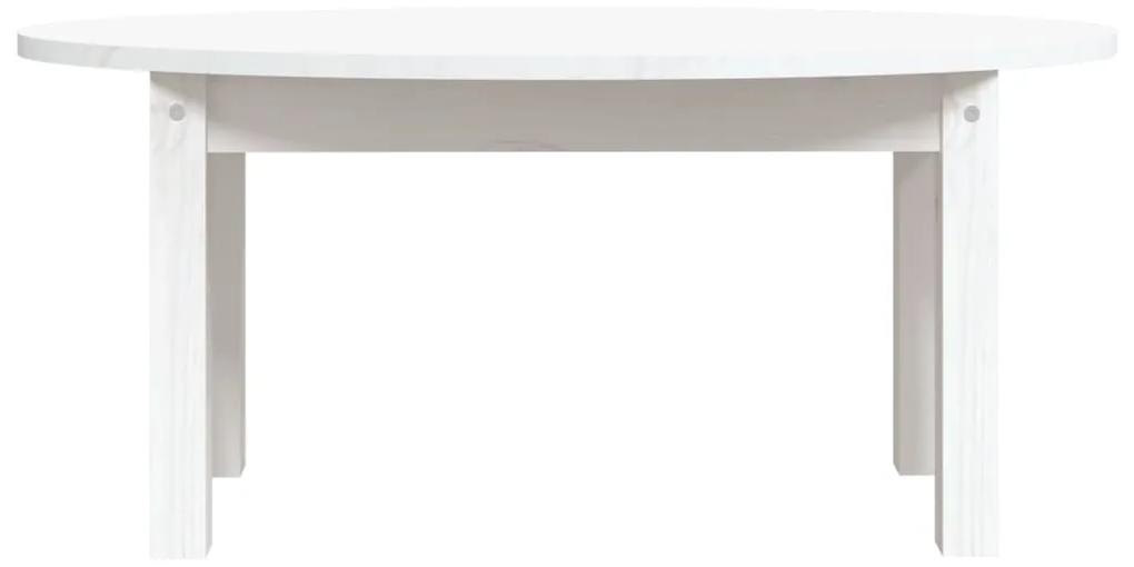 Konferenční stolek bílý 80 x 40 x 35 cm masivní borové dřevo - Default Title