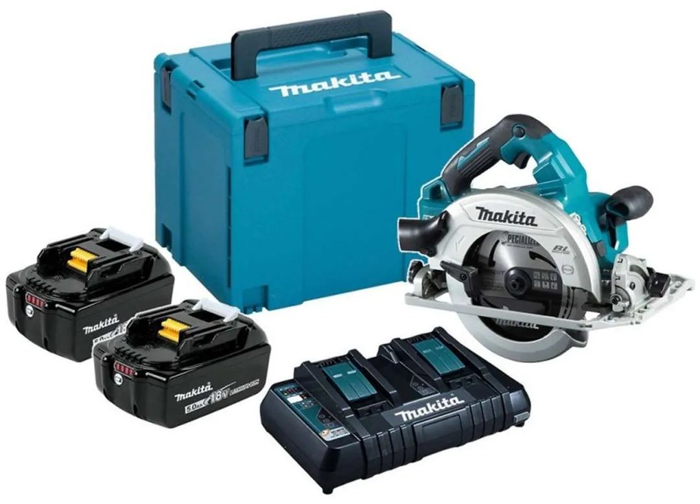 Makita - 18V AKU okružní pila 190 mm, 2x aku 5,0 Ah LXT, nabíječka DHS783T2JU