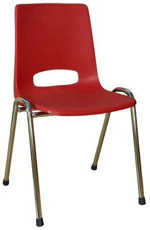 Manutan  Plastová jídelní židle Pavlina Chrom, červená