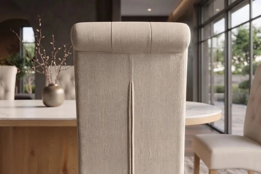Designová jídelní židle Eileithya béžová / dub