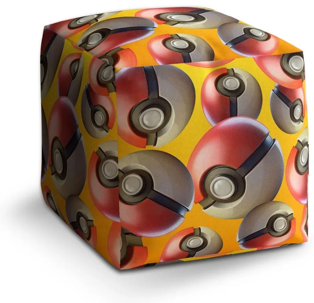 Sablio Taburet Cube Pokemon ball Pattern: 40x40x40 cm