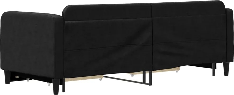 Válenda s přistýlkou a zásuvkami černá 80 x 200 cm textil 3196849