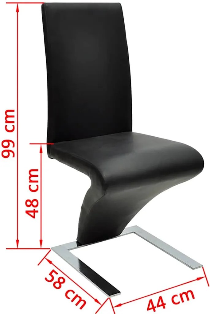 Jídelní židle 6 ks černé umělá kůže 160564