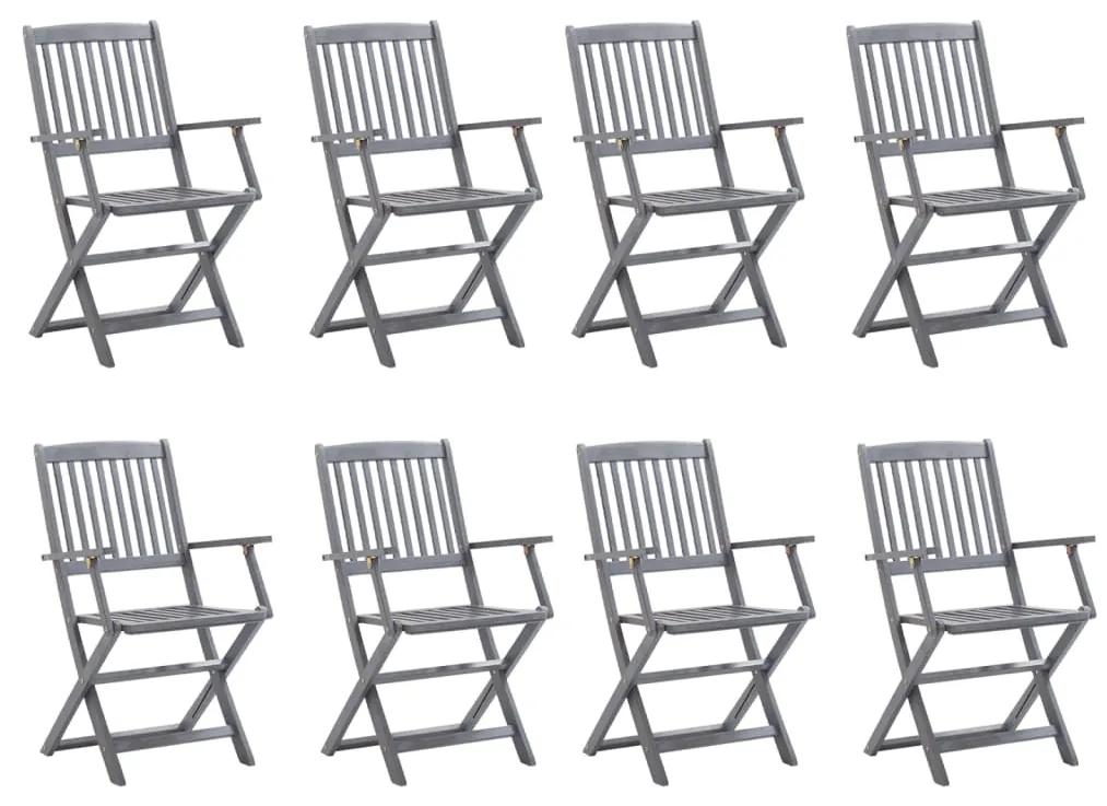 Skládací zahradní židle s poduškami 8 ks masivní akácie,  3078284