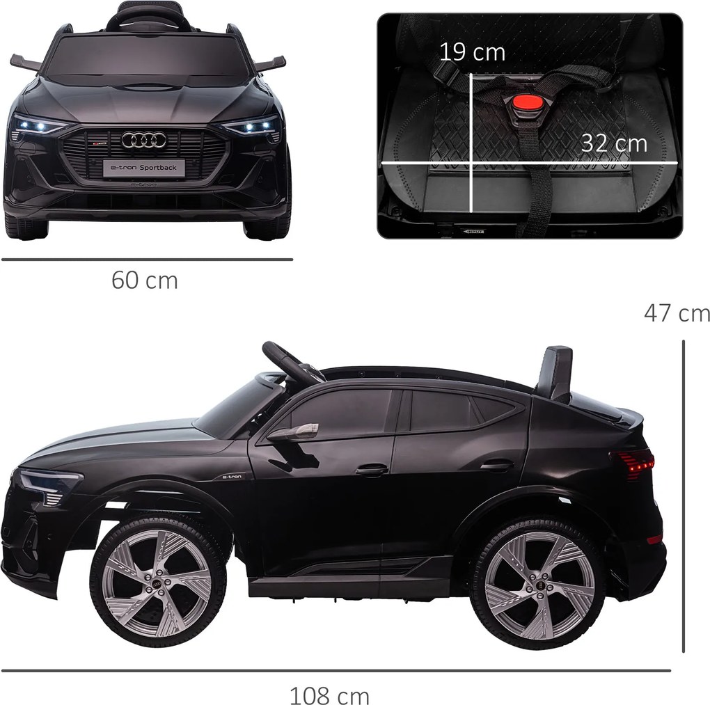 HOMCOM dětské elektrické autíčko Elektrické autíčko s dálkovým ovládáním, bezpečnostním pásem, hudbou (MP3/USB/TF), pro děti od 3 do 5 let | Aosom