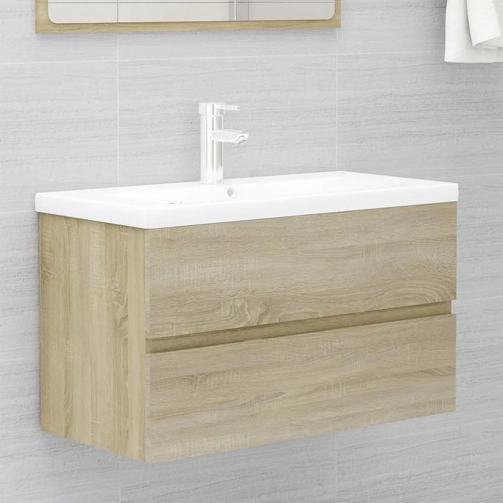 Koupelnová sestava dub sonoma kompozitní dřevo,  3071597
