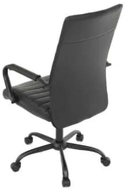 Autronic Kancelářská židle Kancelářská židle, černá ekokůže, houpací mech, kolečka pro tvrdé podlahy, černý kov (KA-V306 BK)