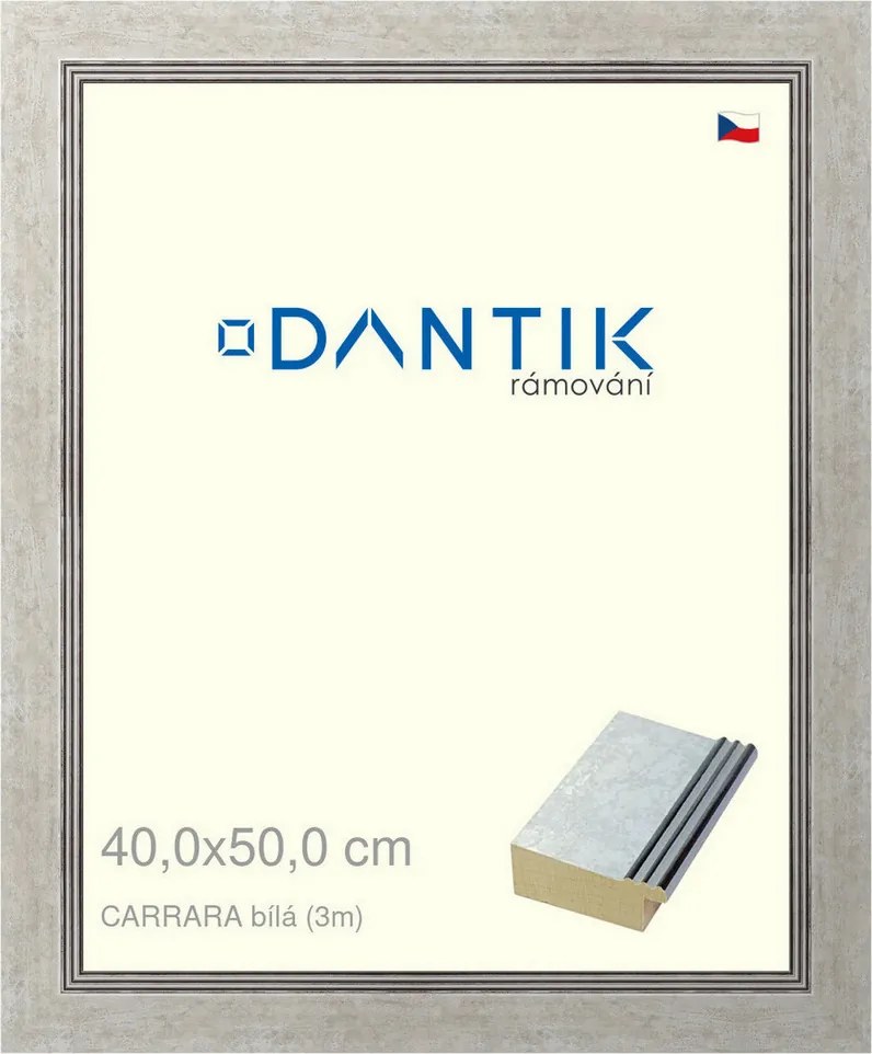 DANTIK rámeček 40x50 | CARRARA Bílá (Plexi Čiré)