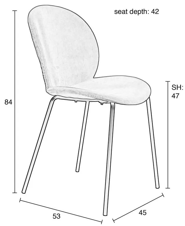Khaki jídelní židle v sadě 2 ks Bonnet – Zuiver