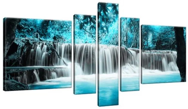 Obraz na plátně Vodopád v modré džungli 160x80cm 2551A_5J