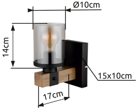 Brilagi - Nástěnná lampa VISTA 1xE27/60W/230V dub