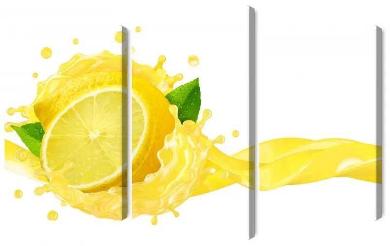 Vícedílný obraz Čerstvá Citronová Šťáva Nedostatek Nedostatek Plátno Canvas 90x60