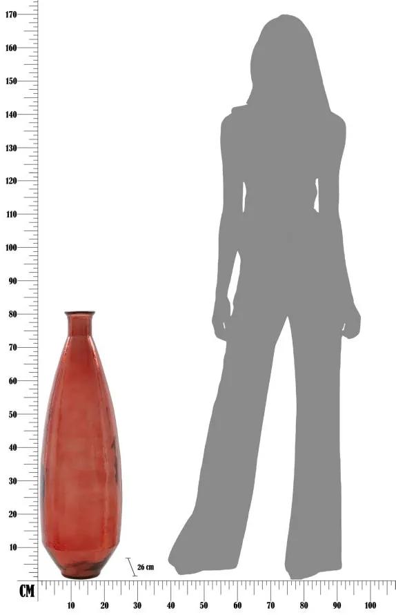 Červená skleněná váza Mauro Ferretti Alavis Tall, 26x80 cm