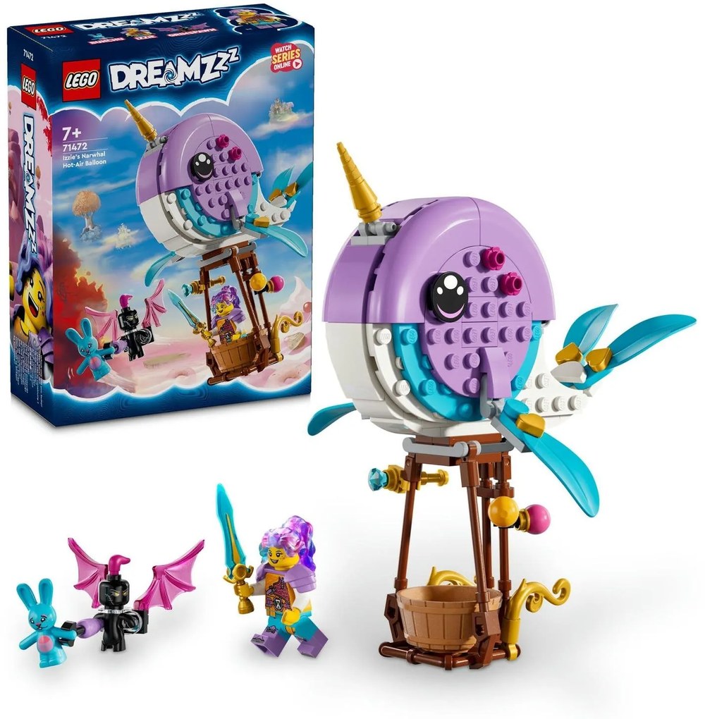Lego stavebnice lego dreamzzz 71472 izzie a její horkovzdušný balón ve tvaru narvala