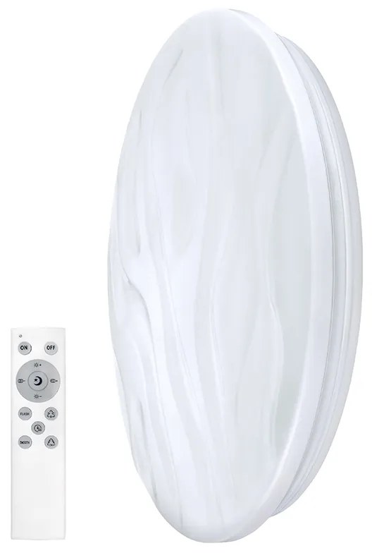 Solight LED smart stropní světlo Wave, 30W, 2300lm, wifi, RGB + CCT, dálkové ovládání