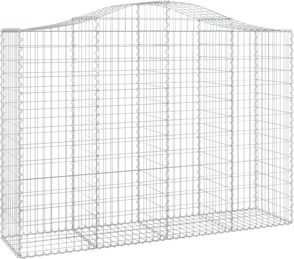 Klenuté gabionové koše 7 ks 200x50x140/160cm pozinkované železo 3145687