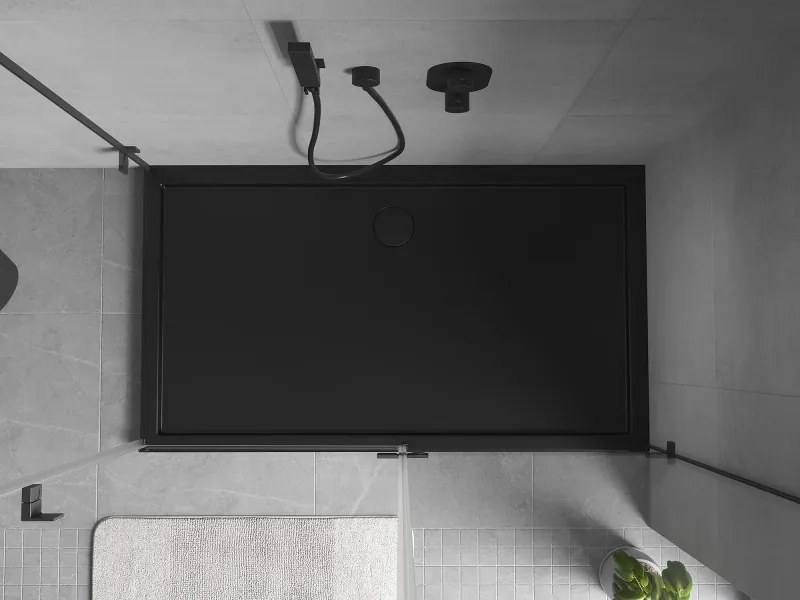 Mexen Flow Slim, obdélníková sprchová vanička 140 x 100 cm, černá matná, 46R701014