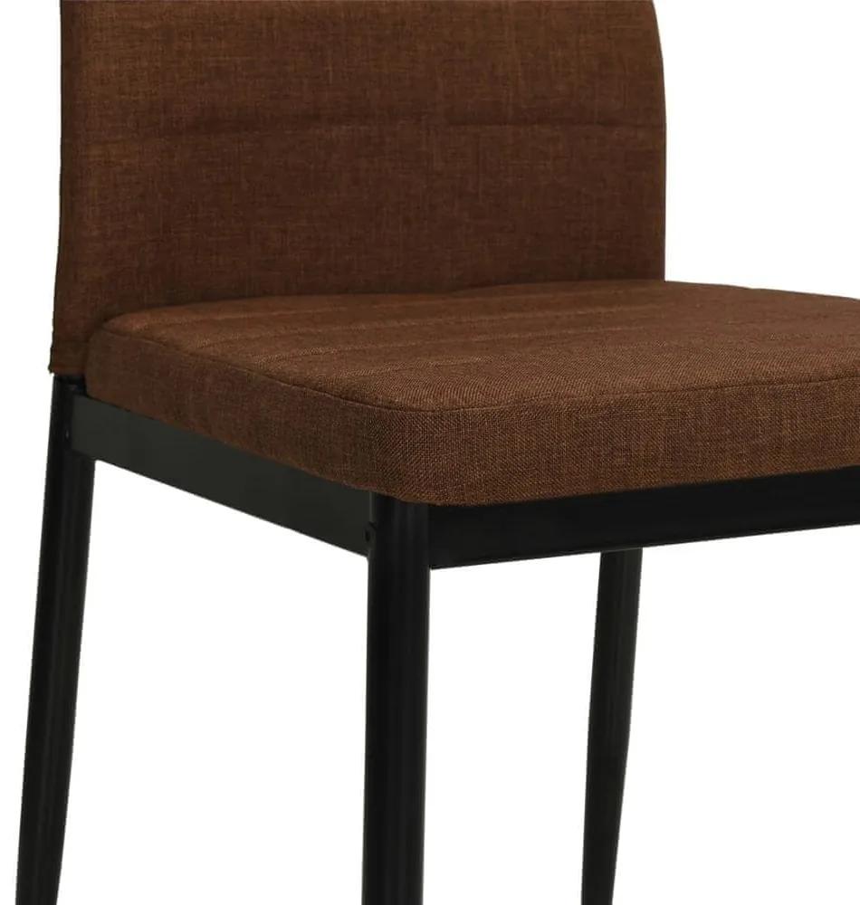 Petromila Jídelní židle 4 ks hnědé textil