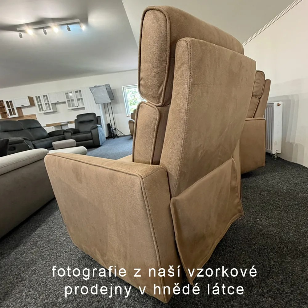 Sedací sestava BRAVEN 3+1+1 s FUNKCÍ RELAX | hnědá látka | EXTRA POHODLNÉ