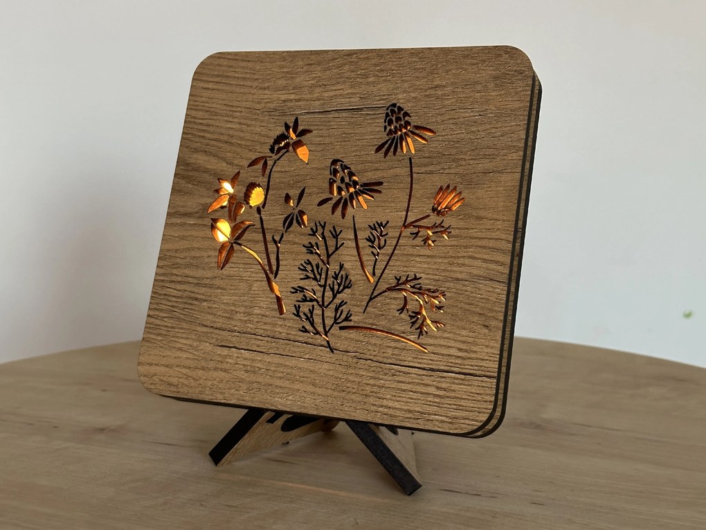 Li-Go "Heřmánek" lampa 19x19cm provedení povrchu: dub