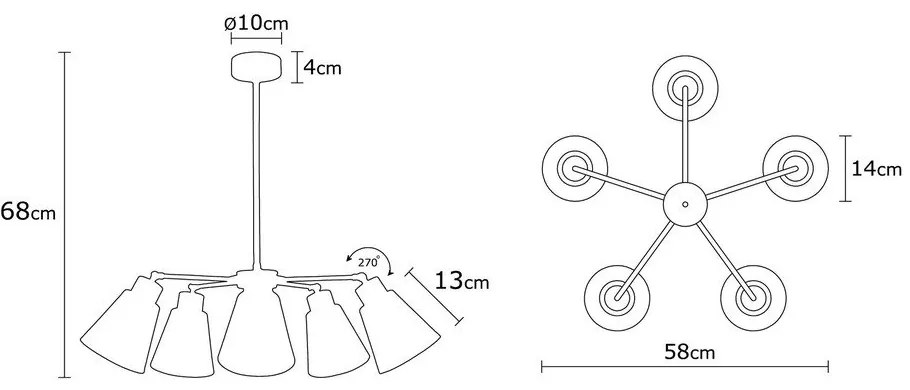 Závěsné svítidlo s kovovým stínidlem ø 58 cm Manavgat – Opviq lights