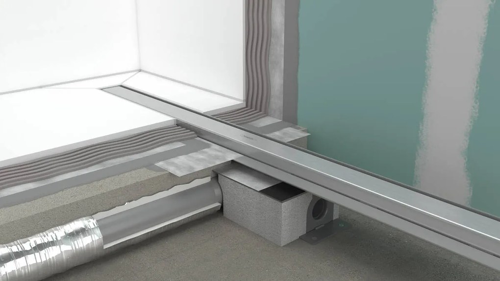 Hansgrohe uBox universal, úplná sada pro plochou instalaci - 1200 pro vrchní sady sprchových žlabů, HAN-56021180