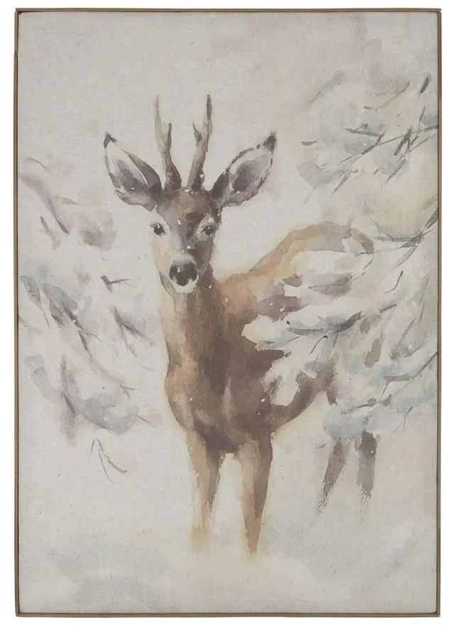 Nástěnná mapa srnec na plátně Deer - 53*3,5*77 cm
