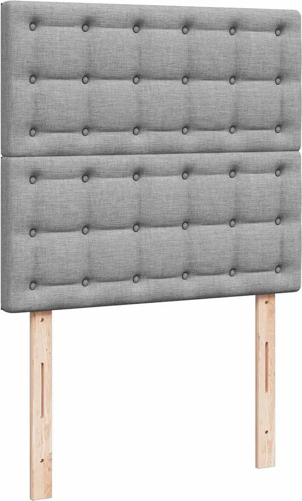 Box spring postel s matrací světle šedá 80 x 200 cm textil 3291897