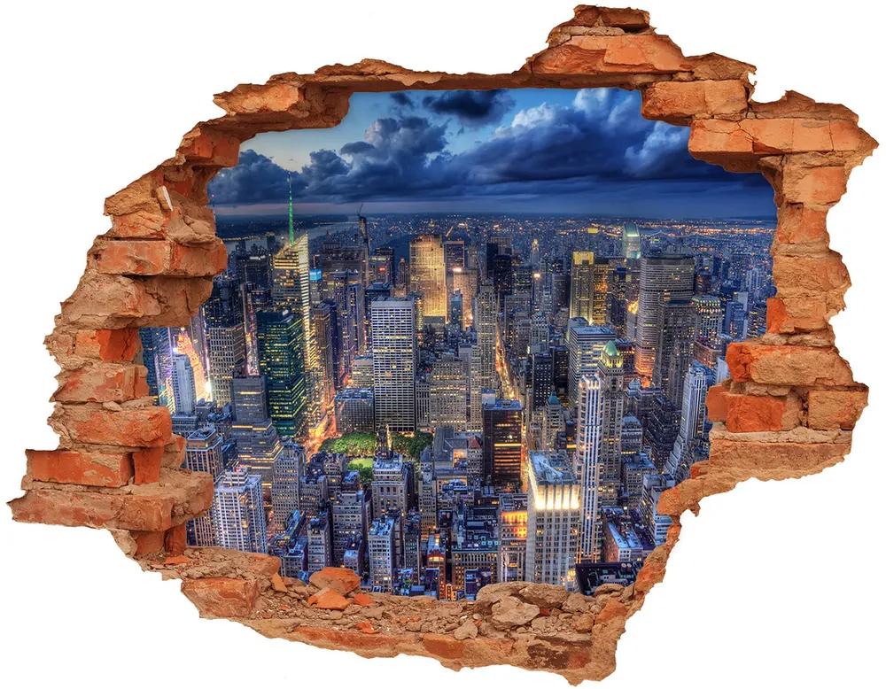 Wallmuralia Fototapeta díra na zeď 3D New York z ptačího pohledu 90x70 cm