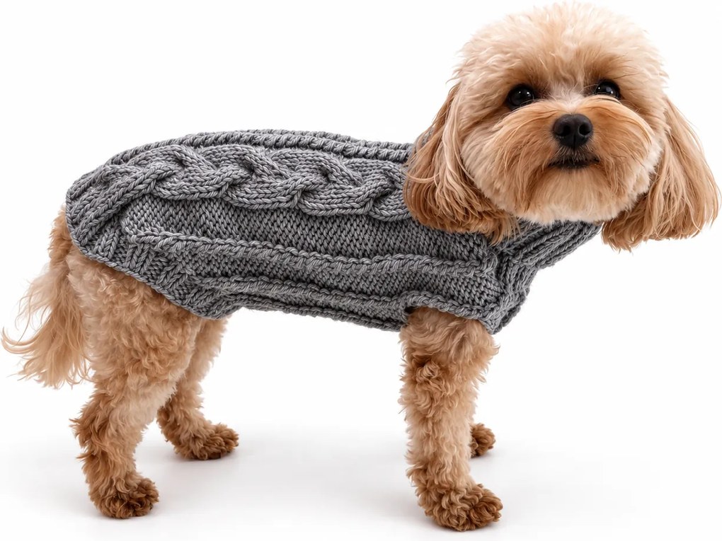 Pet Amour Amour svetr pro fenky a kočky grey Velikost: 27