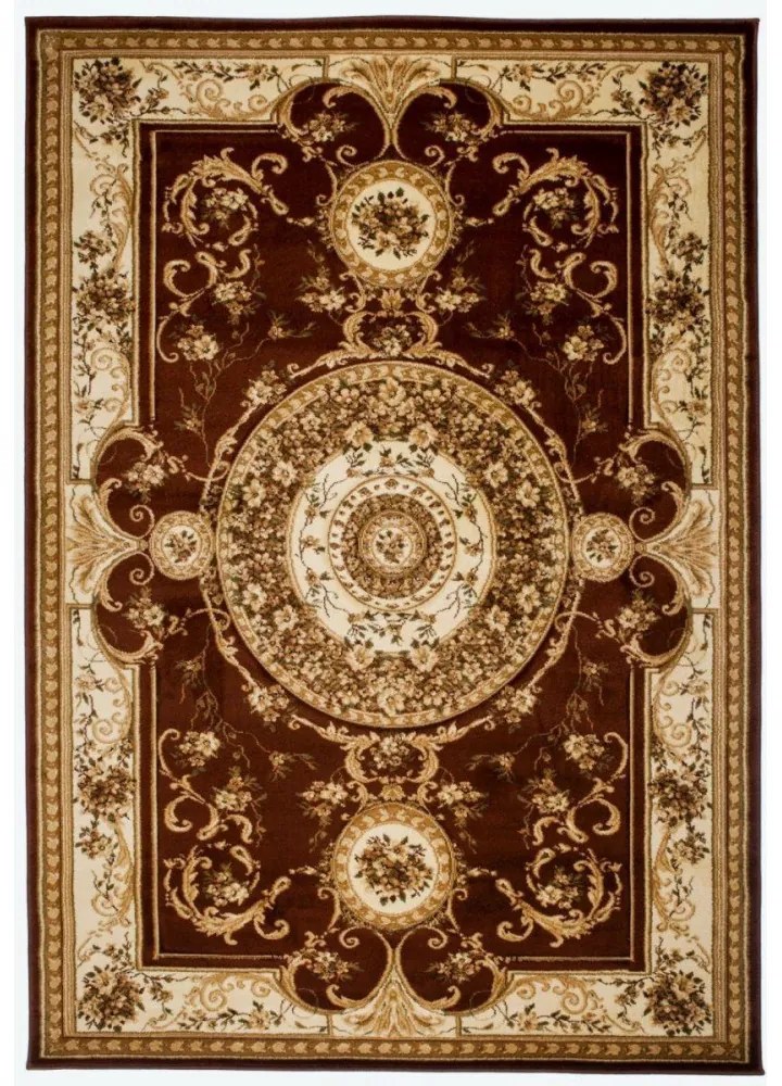 Kusový koberec klasický vzor 3 hnědý 60x100cm