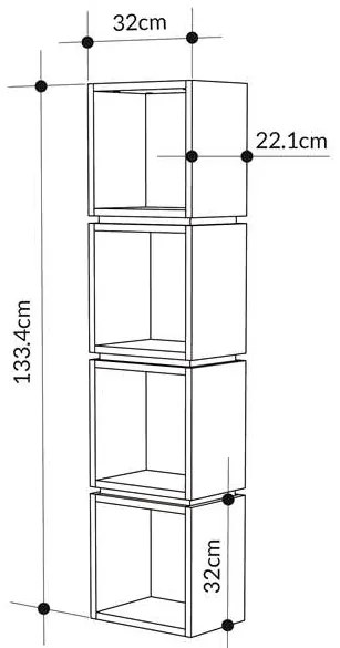 Knihovna Houseland Lofty 4 dub safírový/bílá