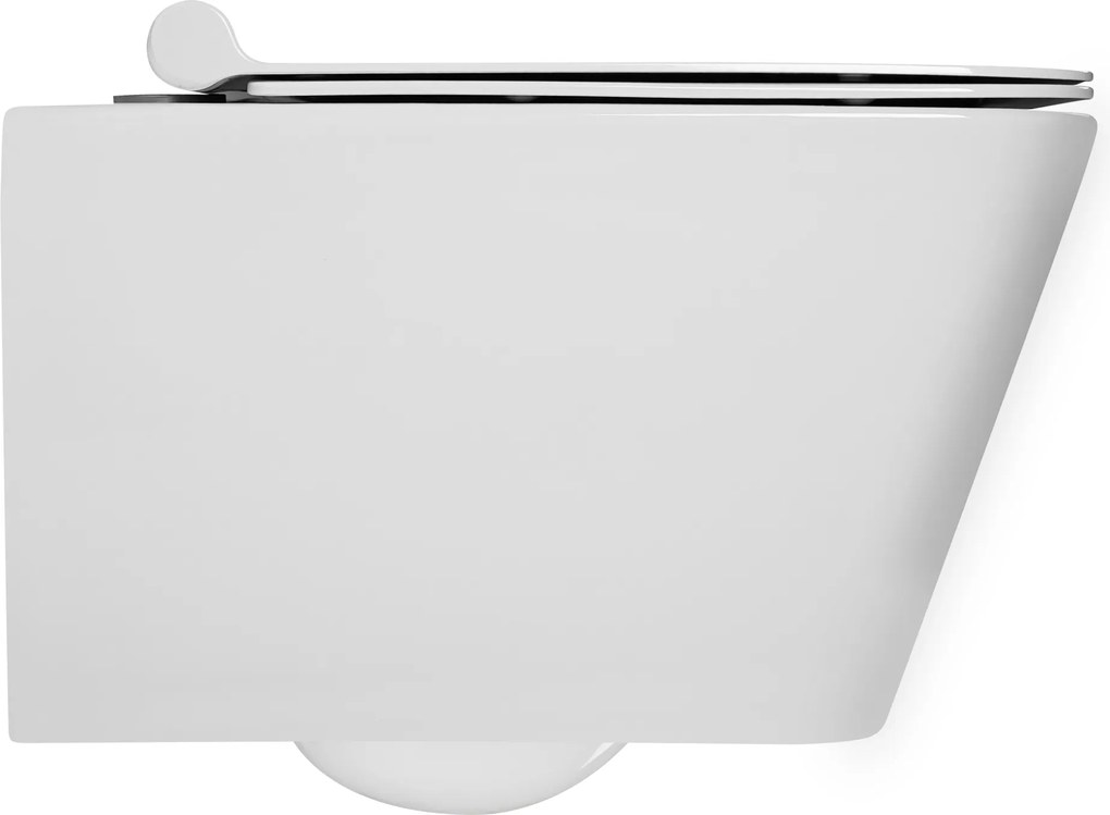 Gamma Mut, závěsná WC mísa 51x36 cm Rimless s pomalu padajícím sedadlem, bílá lesklá, GMA-MUT-202