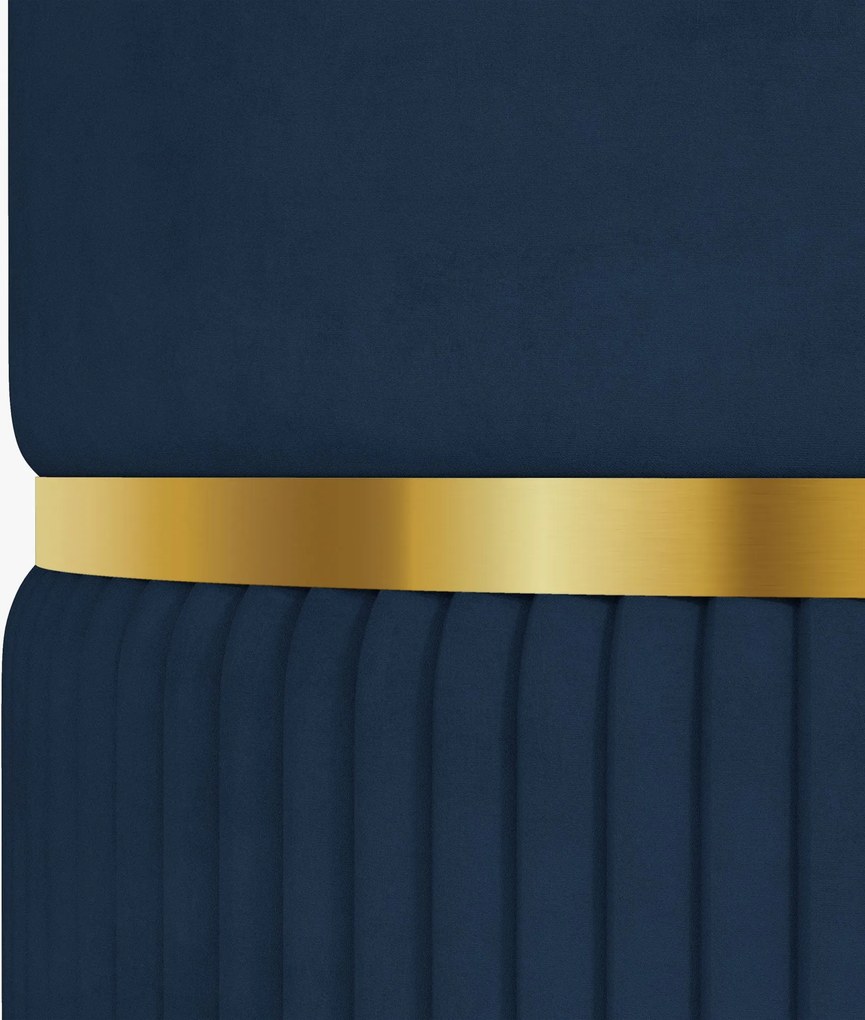 HOMCOM Pouf, taburet, úložný box, ve velurové tkanině, moderní design, 36 x 44 cm, do obývacího pokoje, ložnice, modrý