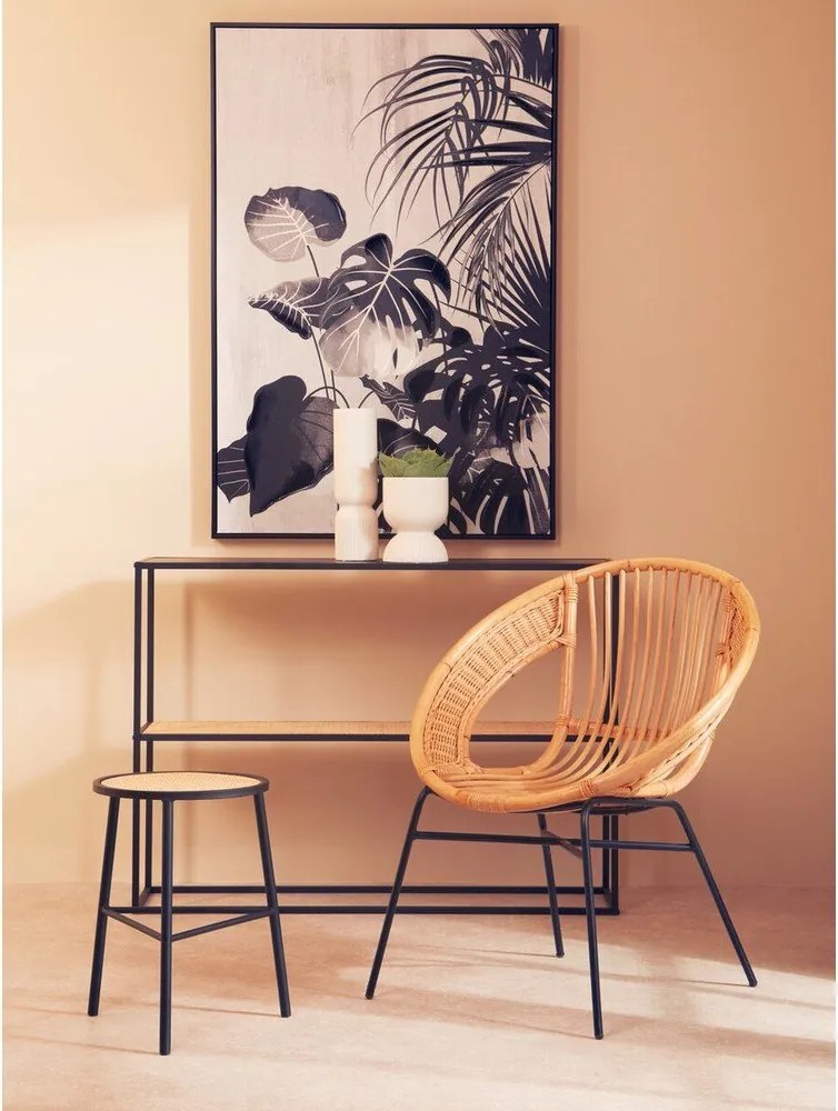 Černá/v přírodní barvě ratanová stolička Depok – Premier Housewares