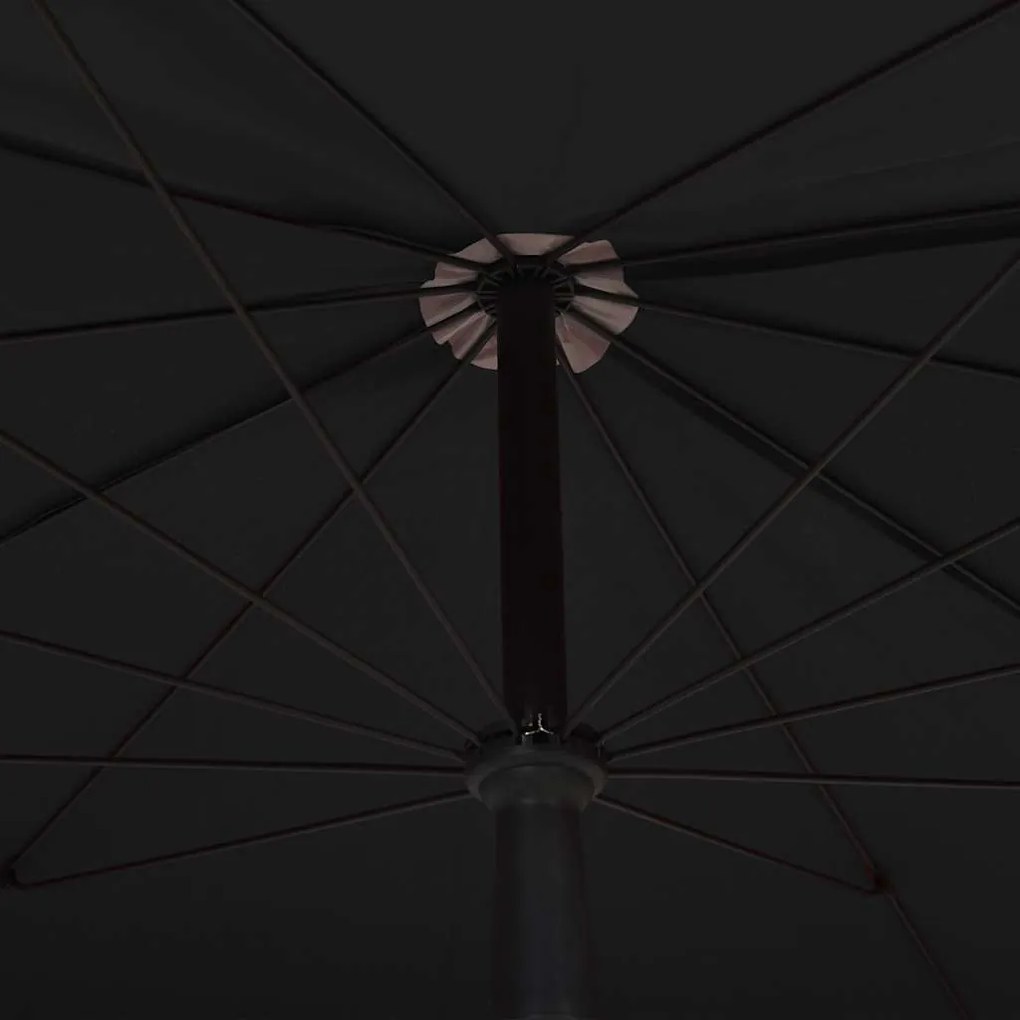 Zahradní slunečník s tyčí 200 x 130 cm černý 315557