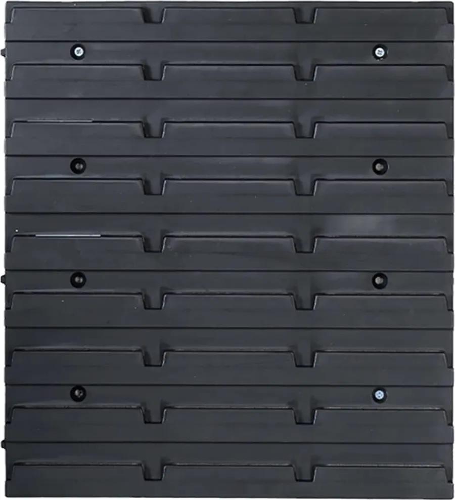 vidaXL 48dílná sada skladovacích zásobníků nástěnné panely modročerná [150805]