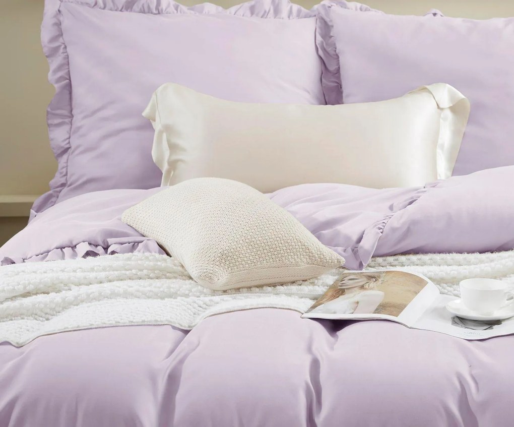 Spod Igły i Nitki Ložní prádlo z mikrovlákna 140x200 Ruffy heather s volánem I24