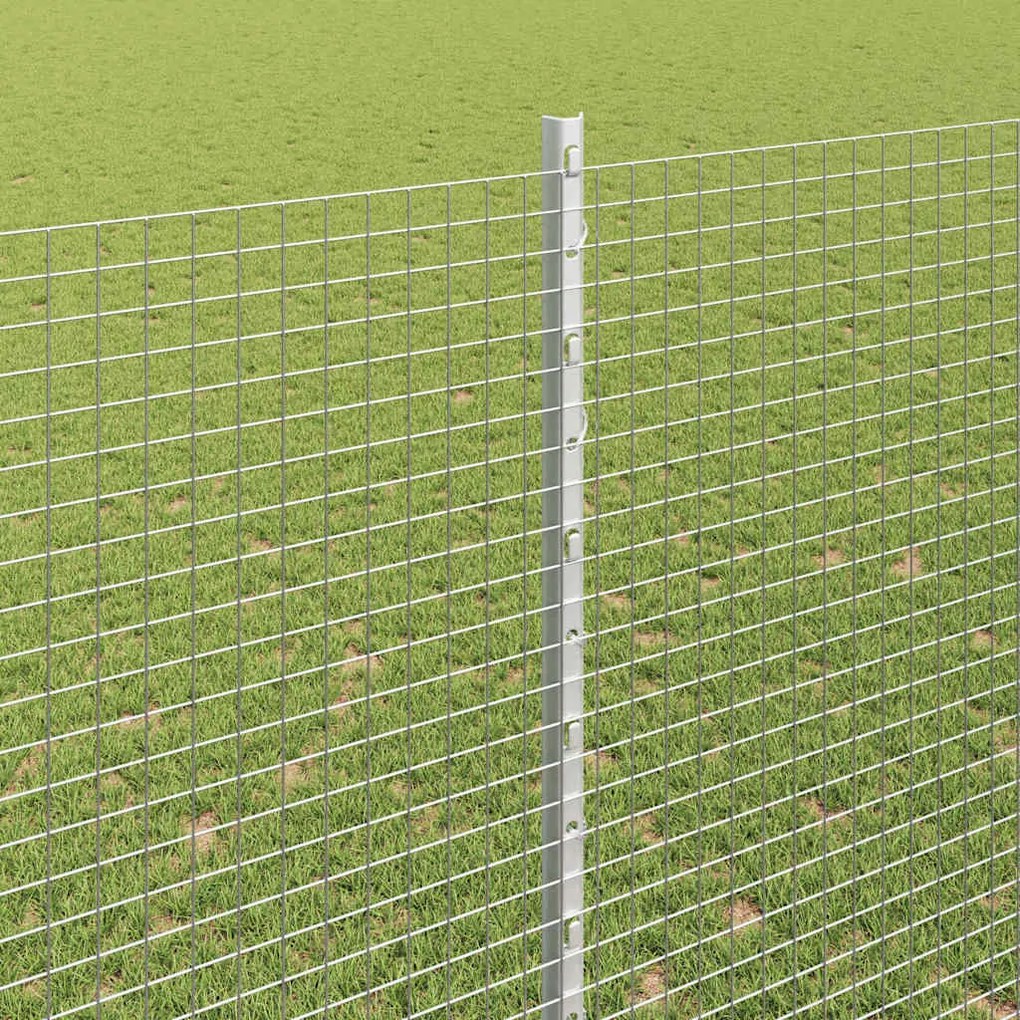 Svařovaná drátěná plotovina s tyčkami 10 x 1,5 m Stříbrná 3336339