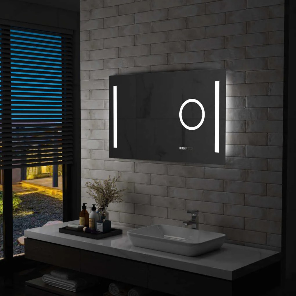 144743 vidaXL Koupelnové zrcadlo s LED světly a dotykovým senzorem 100x60 cm
