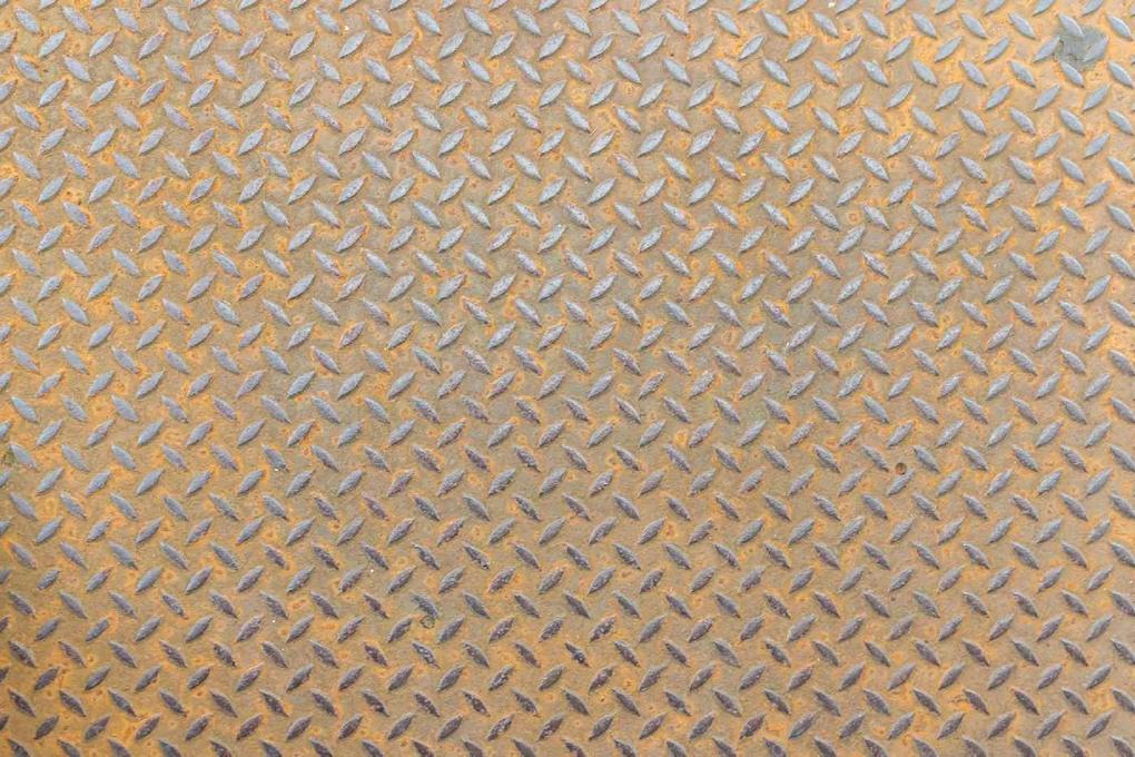 DIMEX | Samolepicí vliesová fototapeta na zeď Textura kovové desky MA-5-2622 | 375 x 250 cm | hnědá, šedá
