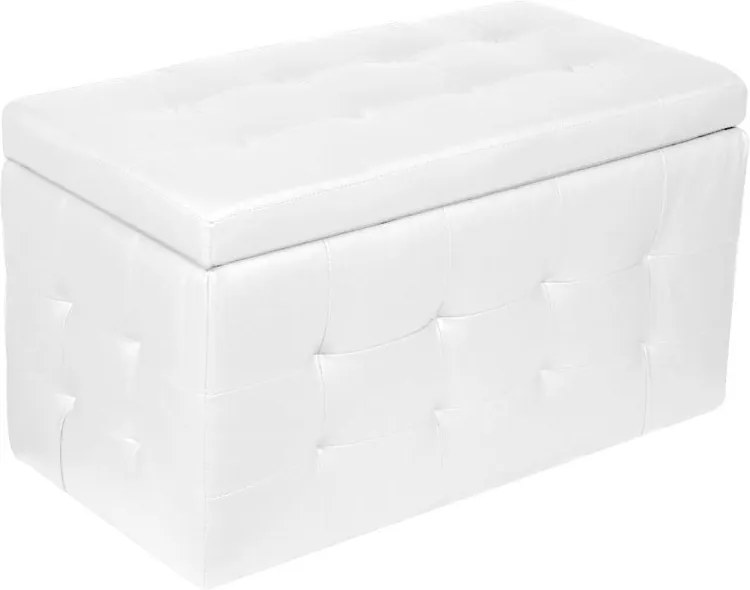 Bílá tabureta s úložným prostorem Evergreen House Multi, 84 x 49 cm