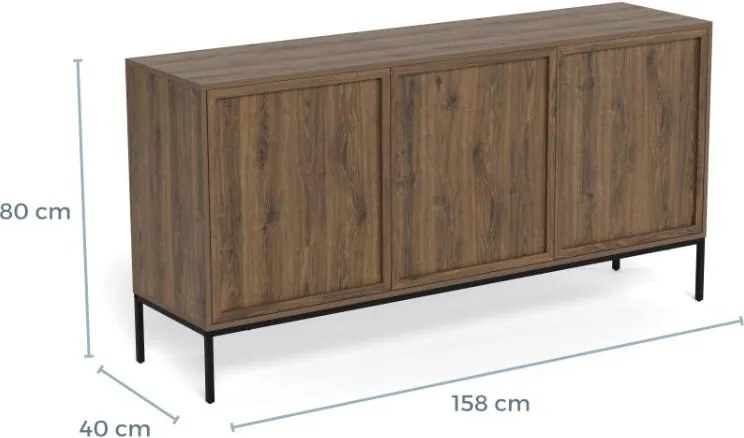 Komoda Palmdale 158 cm dub kouřový