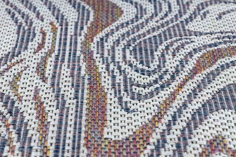 Dywany Łuszczów, Kusový koberec Sion Sisal Waves 2836 ecru/blue/pink – na ven i na doma, 120x170, vícebarevná, chodba / předsíň
